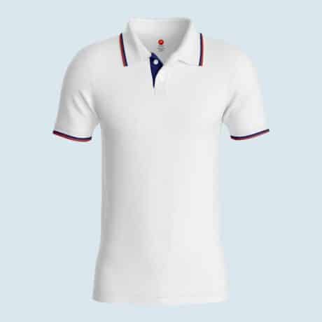 Double Inside Tipping Premium Polo - White - Polos Inc